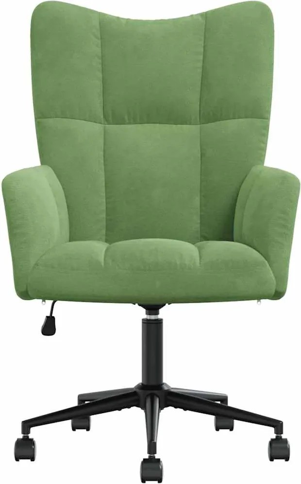 Relaxační křeslo světle zelené samet 328175