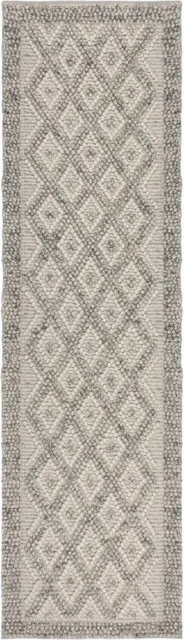 Šedý ručně tkaný běhoun s příměsí vlny 60x230 cm Minerals Diamond – Flair Rugs
