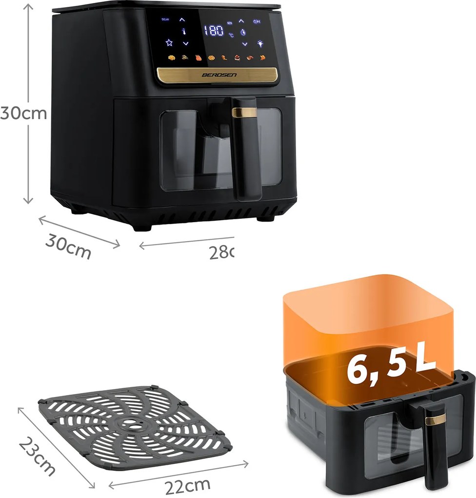 Horkovzdušná fritéza Berdsen BD-655 černá