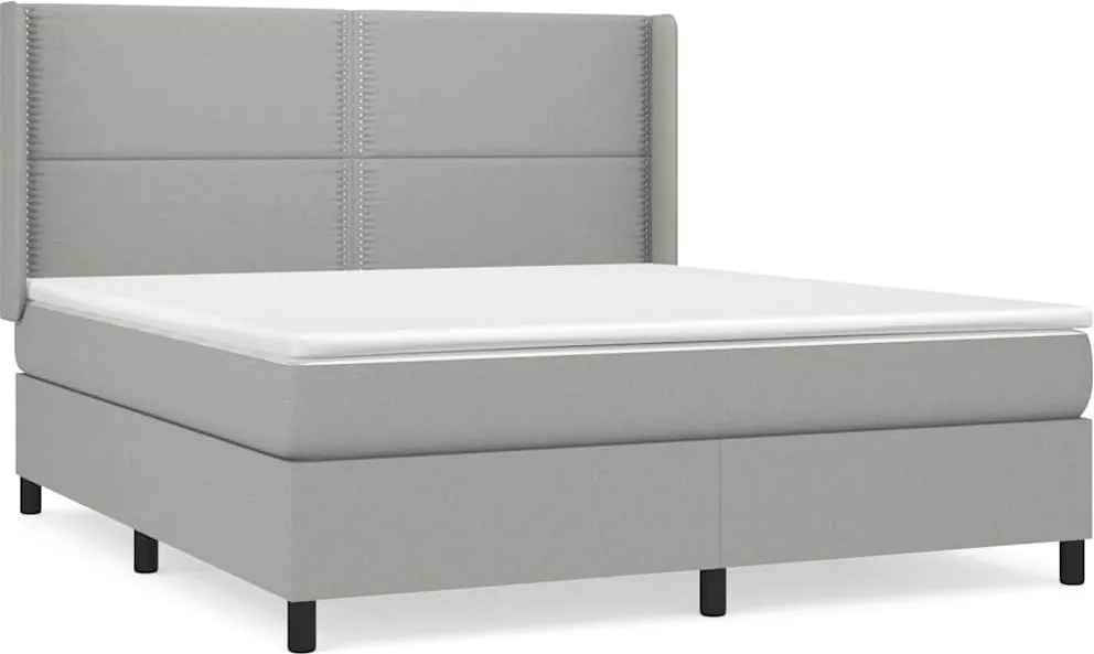 Box spring postel s matrací světle šedá 180 x 200 cm textil 3131369
