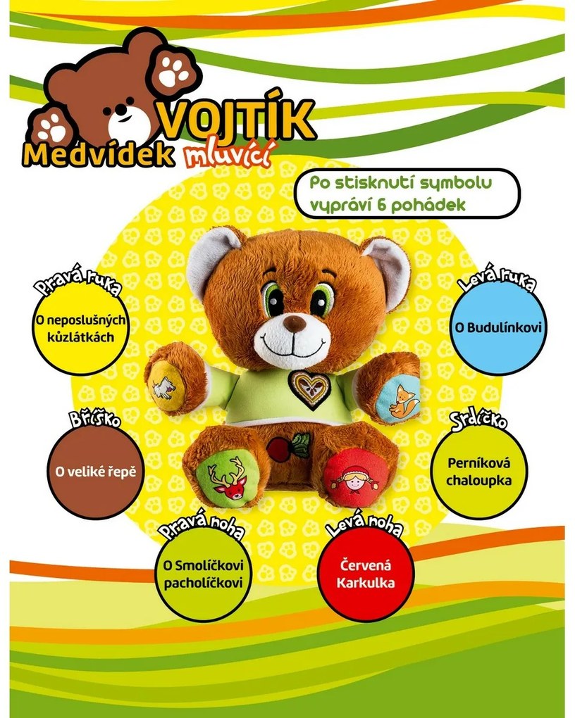 Teddies Mluvící medvěd Vojtík, 30 cm