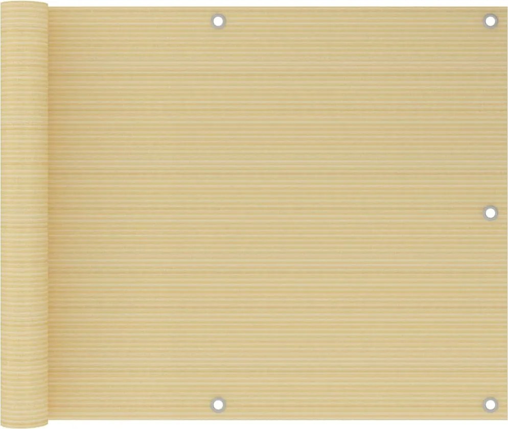 Balkonová zástěna béžová 75 x 600 cm HDPE 310911