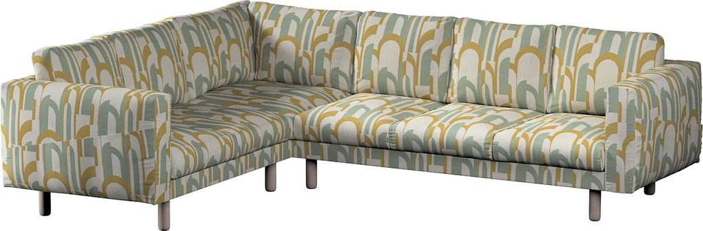 Potah na pohovku IKEA Norsborg rohová 5-místná barva zelená látka pletený vzor, vzorované
