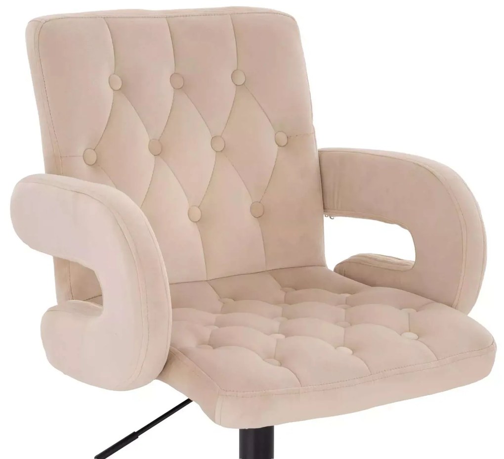 LuxuryForm DESIGN Barová židle BOSTON VELUR na zlaté kulaté podstavě - krémová