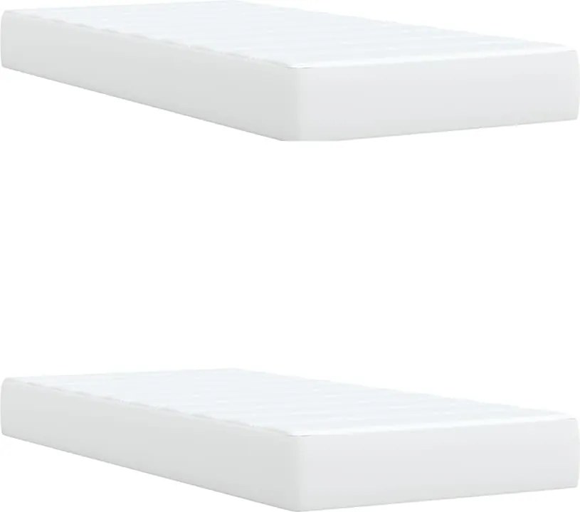 Box spring postel s matrací bílá 200x200 cm umělá kůže 3285226
