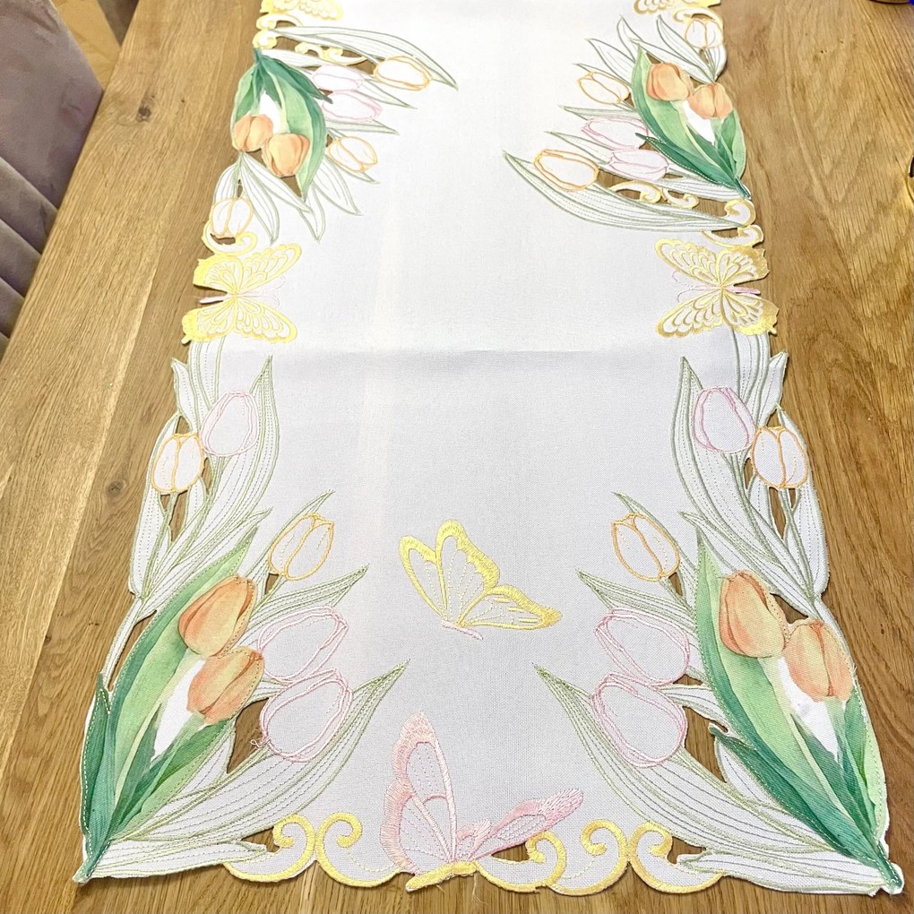 Velikonoční ubrus Tulipány 40x110cm TiaHome