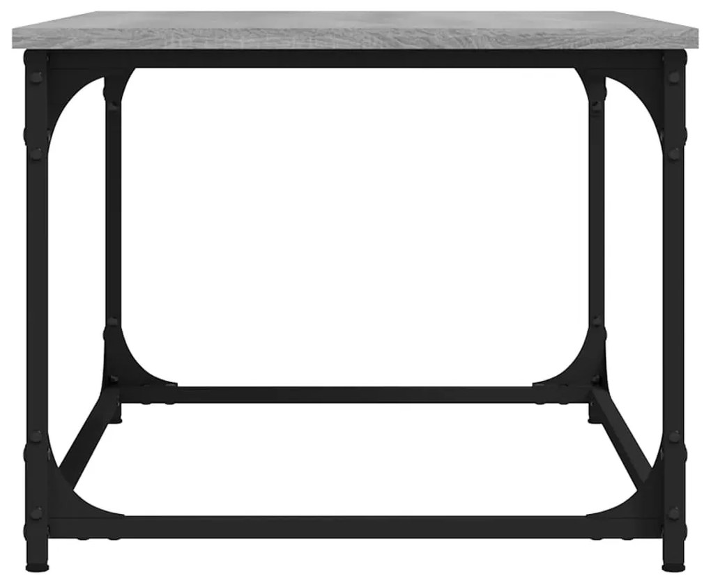 Konferenční stolek šedý sonoma 80x50x40 cm kompozit a železo - Default Title