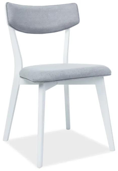 MAXIVA Jídelní židle - KARL, čalouněná, dřevěné nohy, šedá (tap.136) Čalounění: šedá (tap.136)