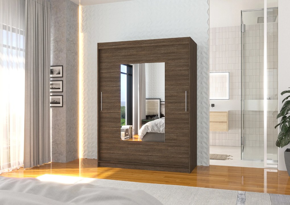 ADRK Furniture Skříň posuvná se zrcadlem DORRIGO 150 ADRK-SW-DOR-CH-150