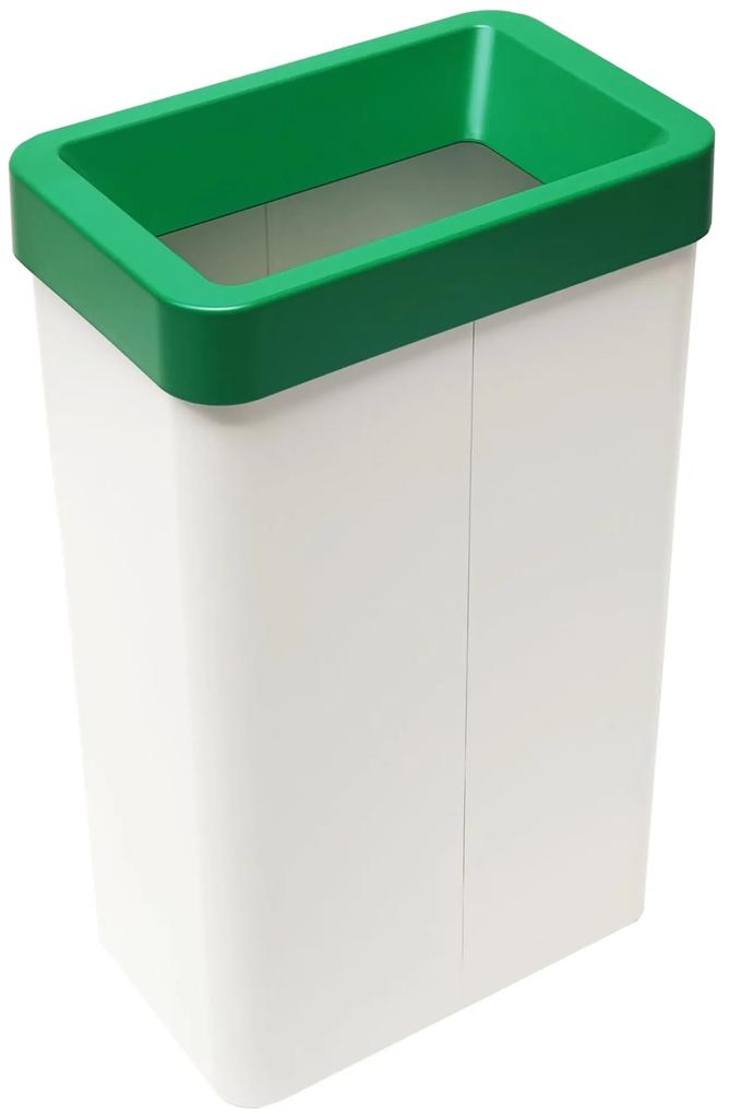Odpadkový koš na tříděný odpad Caimi Brevetti Maxi W,70 L, zelený, sklo barevné