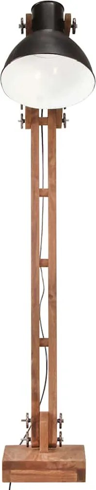 Stojací lampa černá masivní mangovníkové dřevo E27 320581