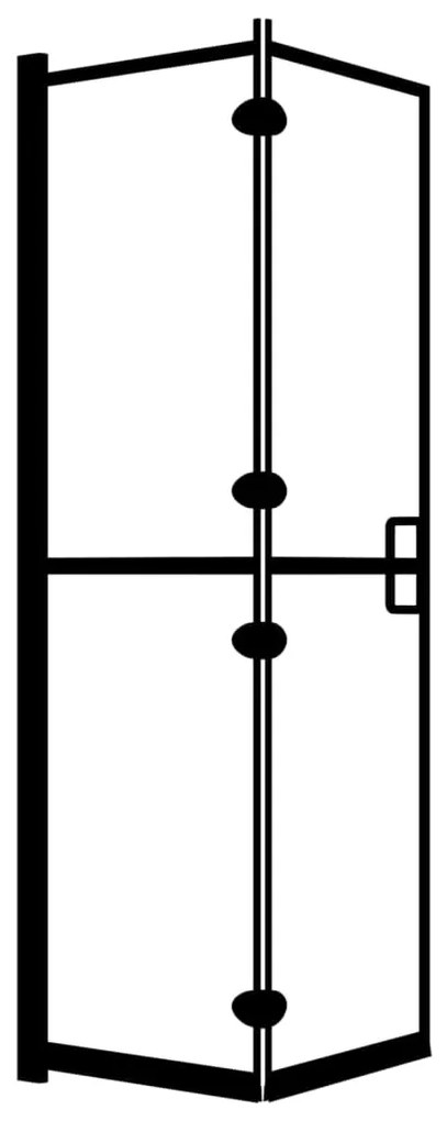 vidaXL Skládací sprchový kout ESG 100 x 140 cm černý