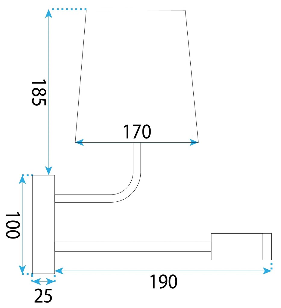 Toolight Toolight, nástěnné svítidlo LED 3W+1xE27 APP1610-2W, černá, OSW-01593