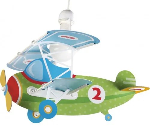 DALBER BABY PLANES GREEN 54022, DĚTSKÉ ZÁVĚSNÉ SVÍTIDLO, ZELENÁ