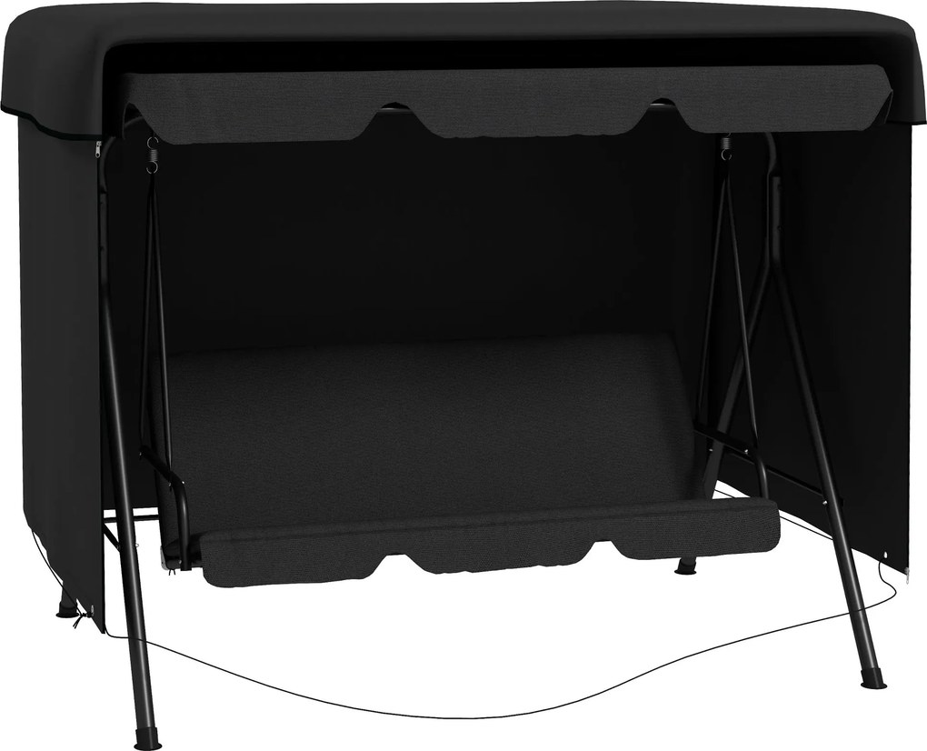 Ochranný obal na houpačku Outsunny, voděodolné plátno 2,15L x 1,55W x 1,5H m PE Černý | Aosom
