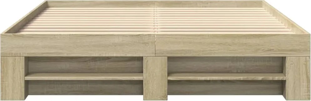Rám postele bez matrace dub sonoma 160x200 cm kompozitní dřevo 3295459