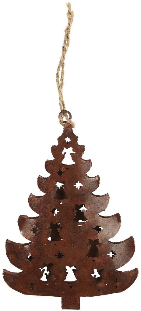IB LAURSEN Kovová vánoční ozdoba Ornament Christmas Tree Rust, hnědá barva, kov