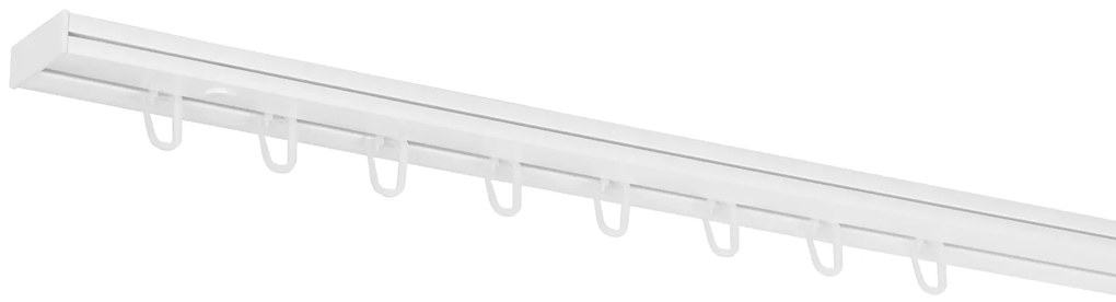 Dekodum Stropní kolejnice z PVC jednořadá bílá Délka: 230 cm, Typ přichycení: háčky