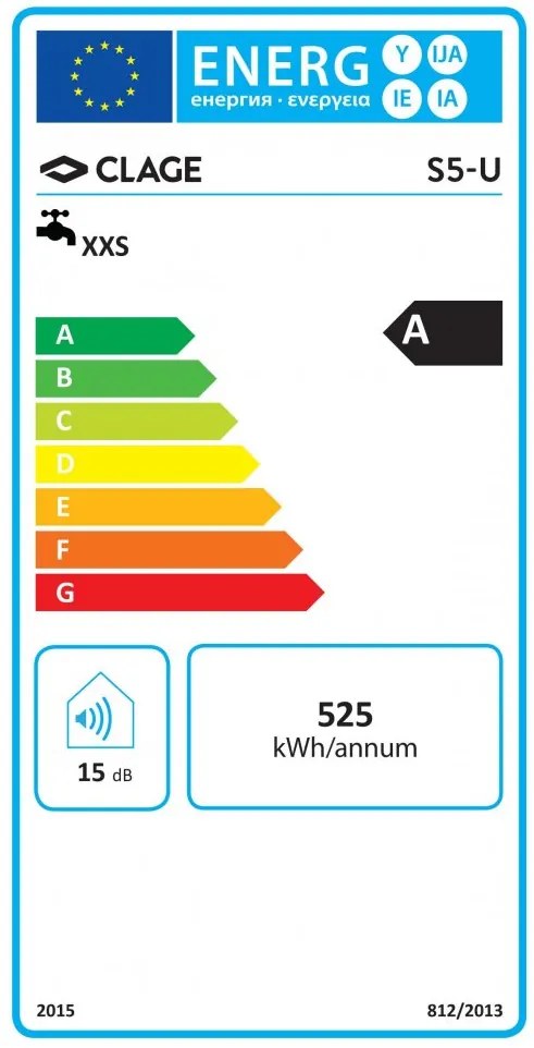 CLAGE S 5-U + EKZ zásobníkový ohřívač pro spodní montáž s armaturou EKZ, 5 l, 4100-42058