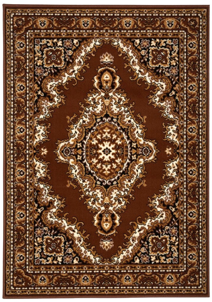 Alfa Carpets, Kusový koberec TEHERAN T-102 brown, 80x150, hnědá, chodba / předsíň
