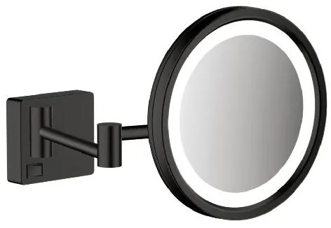 Hansgrohe AddStoris - Kosmetické nástěnné zrcátko s LED osvětlením, matná černá 41790670