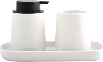 MSV MAONIE dávkovač mýdla bílo-černý / keramika / 350 ml