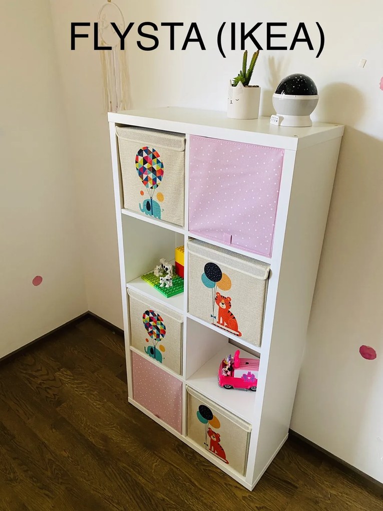 Atmosphera for Kids Úložný box na hračky růžový s hvězdičkami 29x29x29 cm