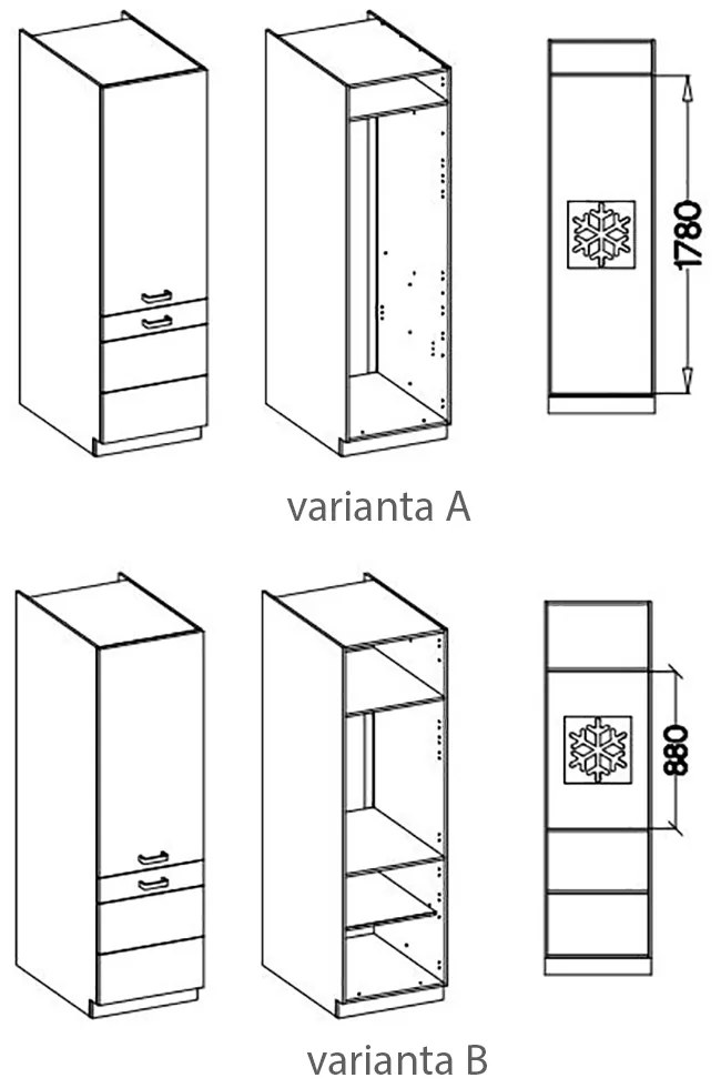 Kuchyňská linka SIENA a | 330x300 cm | UNI dvířka | PREMIUM BOX | černá/ořech okapi