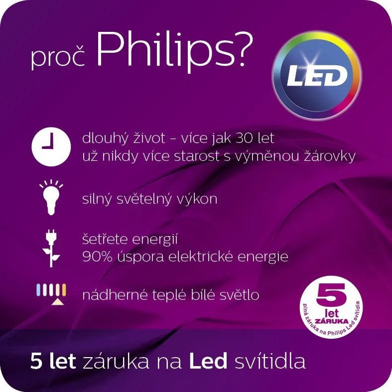 Philips 32065/31/16 LED stropní svítidlo Seru 3x4,5W|2700K|IP44