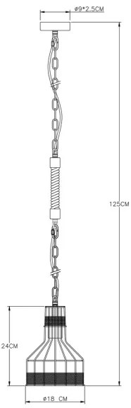 Globo 15675H - Lustr na řetězu HALIA 1xE27/60W/230V