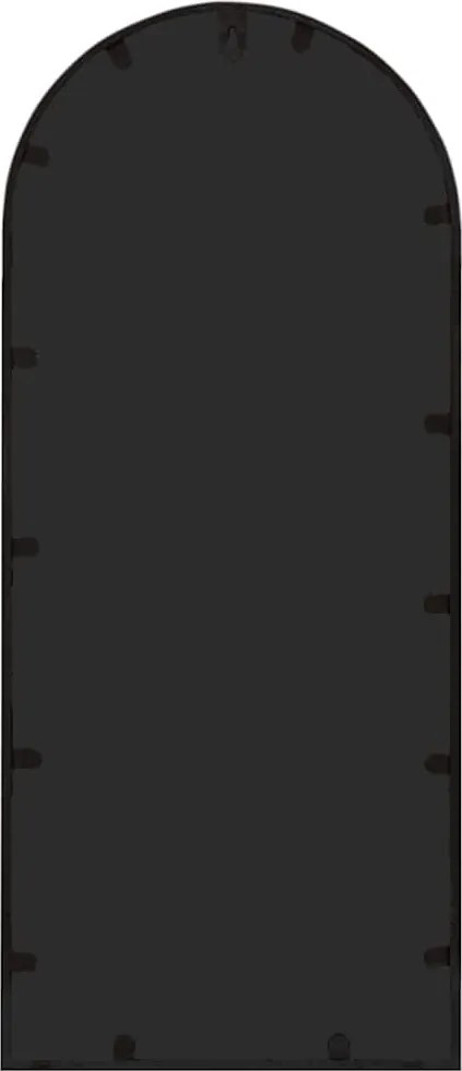 Zahradní zrcadlo černé 100 x 45 cm železo do exteriéru 318374