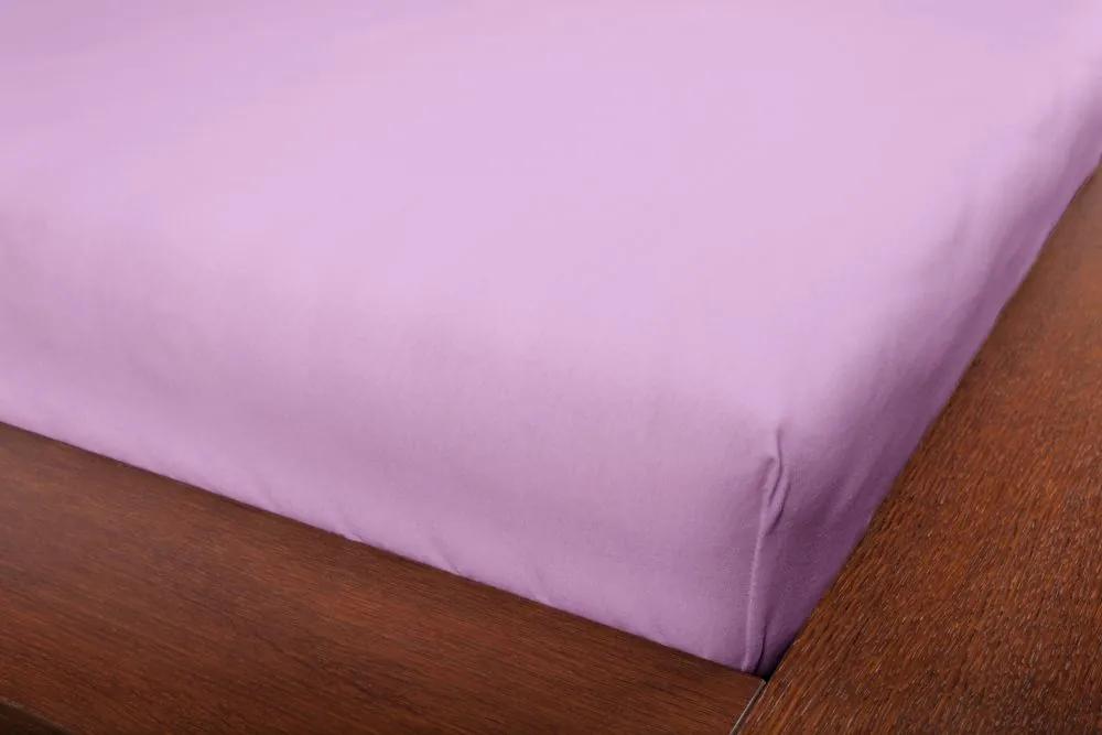 Wooline Prostěradlo Jersey 90x200 cm, barva švestková