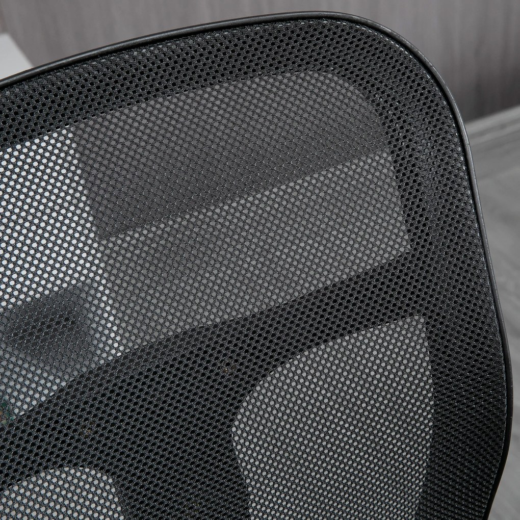 Kancelářská židle Vinsetto Ergonomická počítačová židle 95-115 cm s područkami a podnožkou Mesh Black pro kancelář a domácí kancelář |