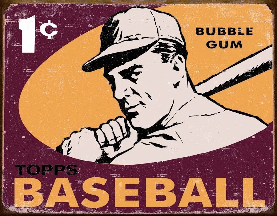 Plechová cedule: Topps 1959 Baseball - 30x40 cm