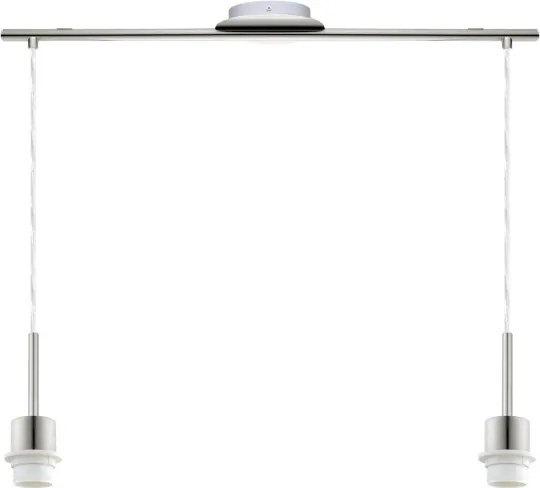 BRILAGI - LED Lustr na lanku RETRO GLASS 2xE27/60W/230V matný chrom/kouřová šedá