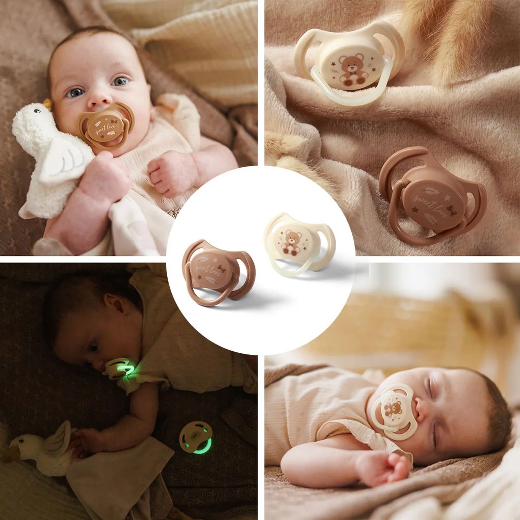 BabyOno Dudlíky silikonové symetrické 0 - 6 m, 2 ks