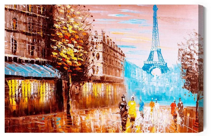 Obraz Abstraktní Pohled Na Paříž Nedostatek Nedostatek Přírodní plátno 30x20