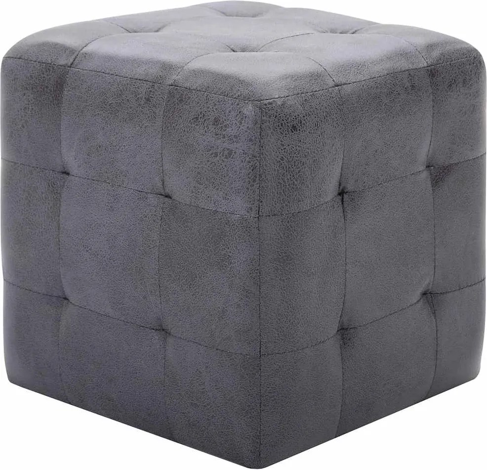Noční stolky 2 ks šedé 30 x 30 x 30 cm umělá broušená kůže 249015