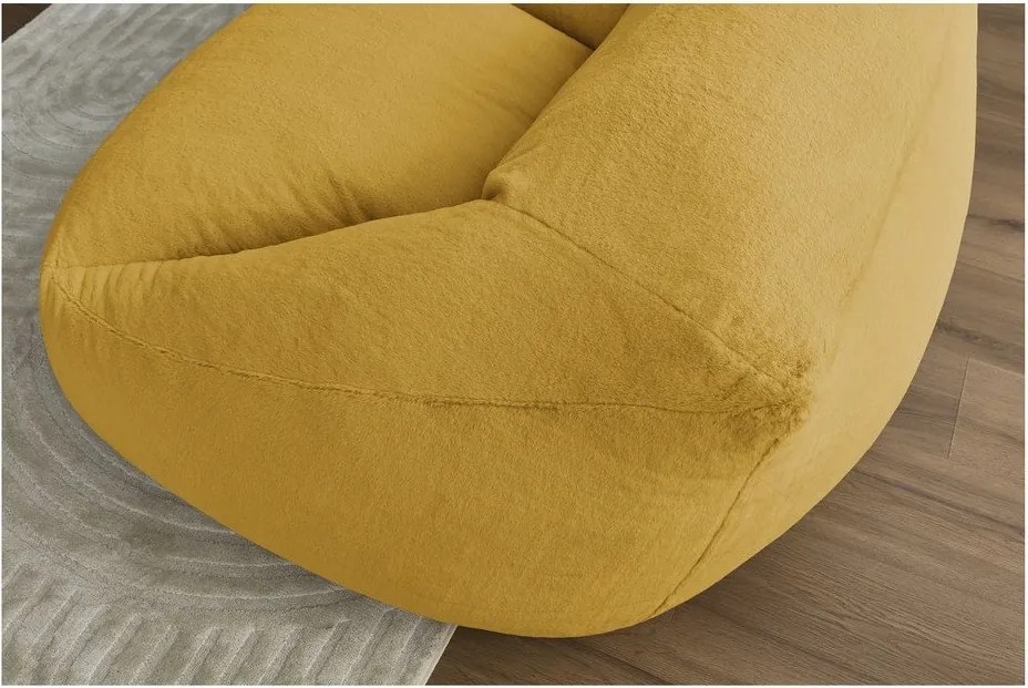 Žluté křeslo z umělé kožešiny Lilibet – Bobochic Paris