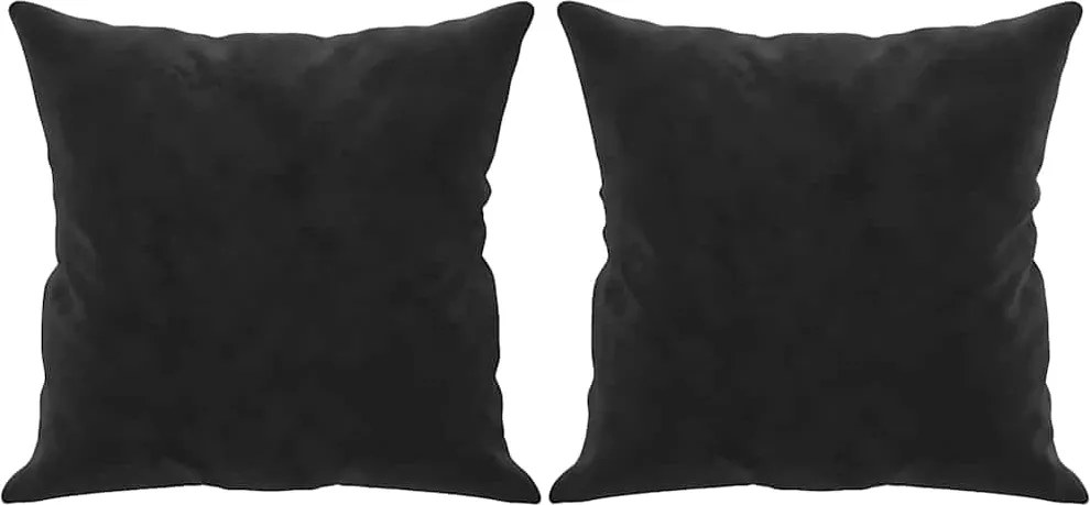 2místná pohovka s polštáři černá 120 cm samet 3200940