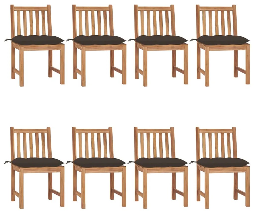 Zahradní židle s poduškami 8 ks masivní teak 3073165