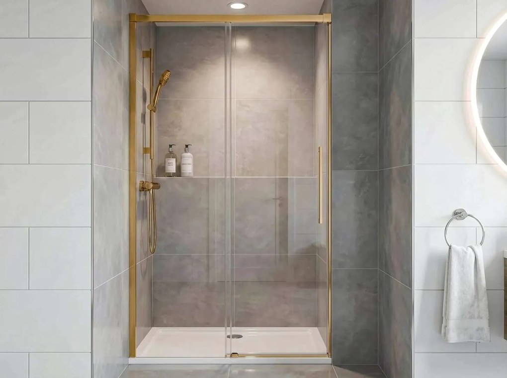 Gelco Lux - Sprchové dveře 110 cm, čiré sklo/zlatá GU1211G