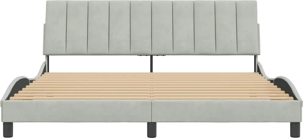 Rám postele bez matrace Hanko světle šedý 180 x 200 cm samet 3207861