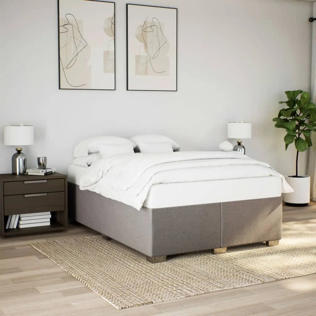 Rám postele bez matrace taupe 140 x 200 cm textil 3284482