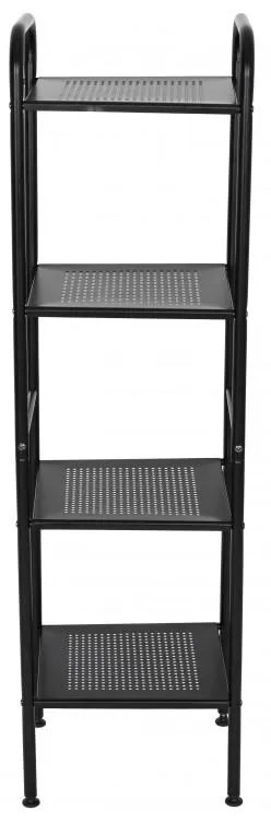 Erga Lexa, koupelnový kovový regál se 4 policemi 28x33x114,5 cm, černá matná, ERG-YKA-P.LEXA-4-BLK