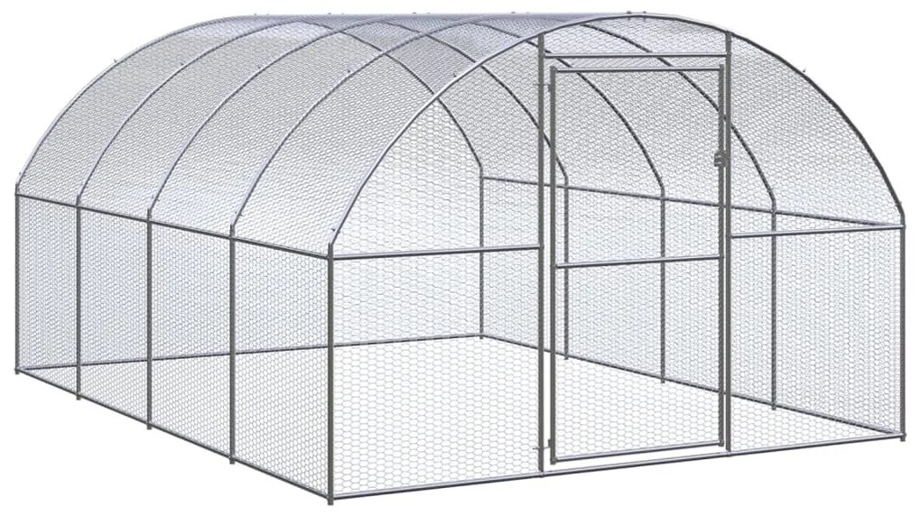 Venkovní klec pro kuřata 3 x 4 x 2 m pozinkovaná ocel 3095464