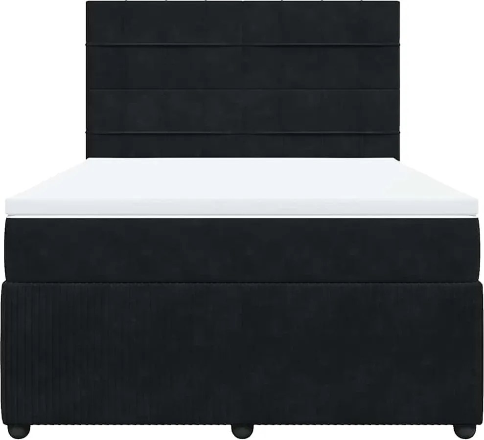Box spring postel s matrací černá 140 x 190 cm samet 3292336