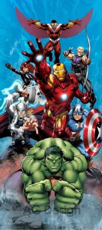 Fototapeta dětská 1-dílná / Fototapety dětské (90 x 202cm) Marvel Avengers FTDV1822 AG Design