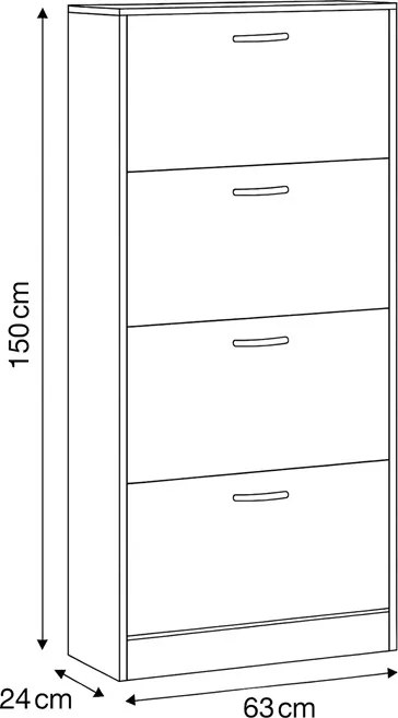 Botník, mdf, hnědá, ABO-G1018 OAK Barva: Hnědá