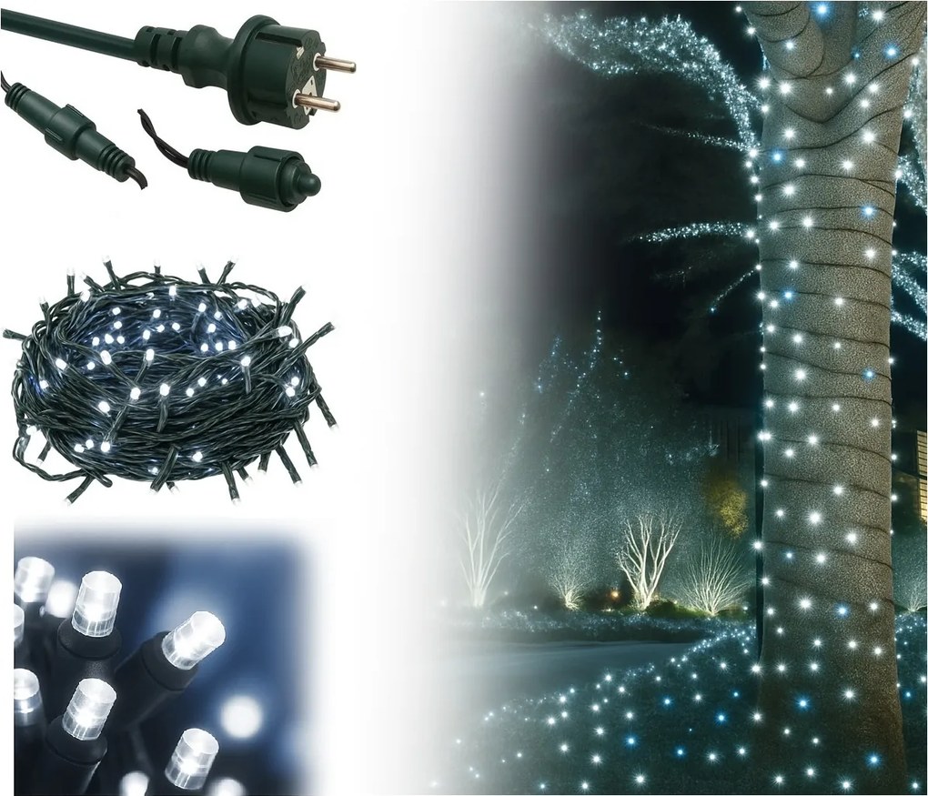 Vánoční světýlka venkovní FLASH studená bílá 300 LED